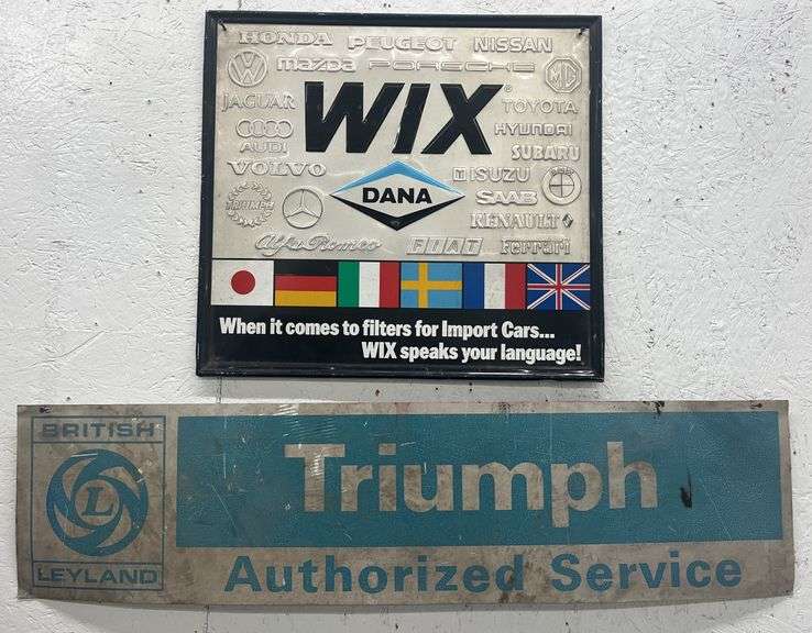 (AF) WIX And Triumph Advertising Signs - Kraft Auction Service, LLC