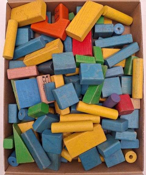 (L) Vintage Colored Wooden Building Blocks - Kraft Auction Service, LLC
