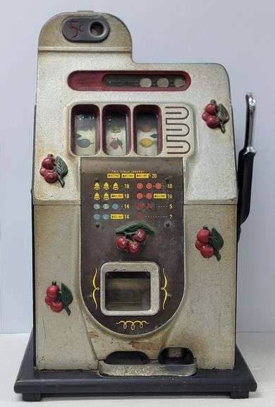 Vintage Mills Black Cherry 5 Cent Slot Machine - Kraft Auction Service, LLC