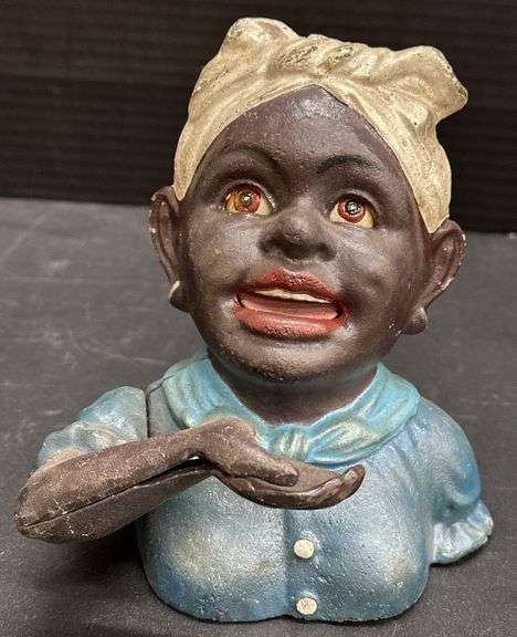 (AR) Black Americana Cast Iron MAMMY Mechanical Coin Bank. - Kraft ...
