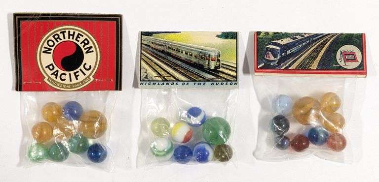 Vintage Railroad Marble Packs in Original Packaging. Each pack includes ...