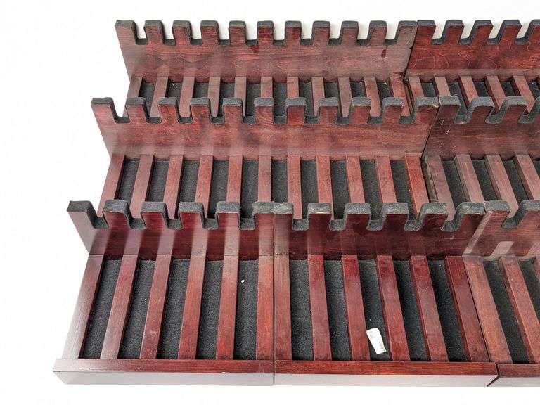 (7) Wooden Multi Gun Pistol Racks - Kraft Auction Service, LLC