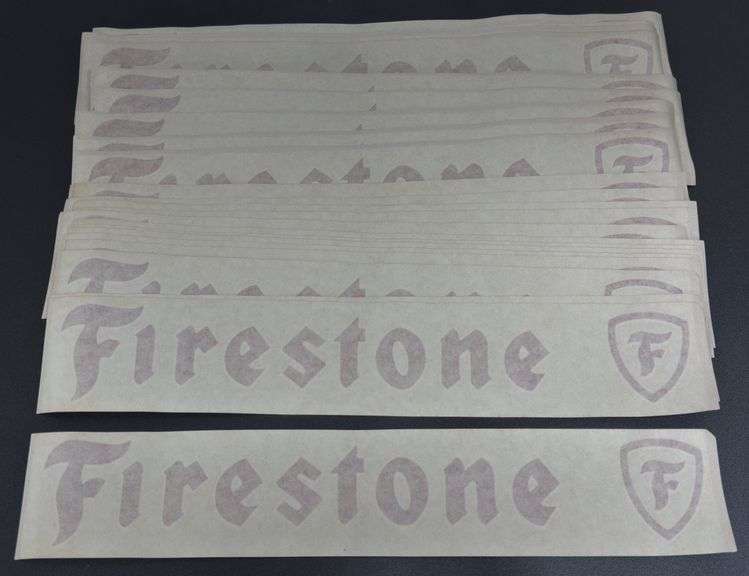 Lot Of 25 Vintage 19in Firestone Racing Decals - Kraft Auction Service, LLC