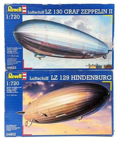 Revell 1/720 Luftschiff LZ 129 Hindenburg & LZ 130 Graf Zeppelin ll Model Kits - Kraft Auction ...