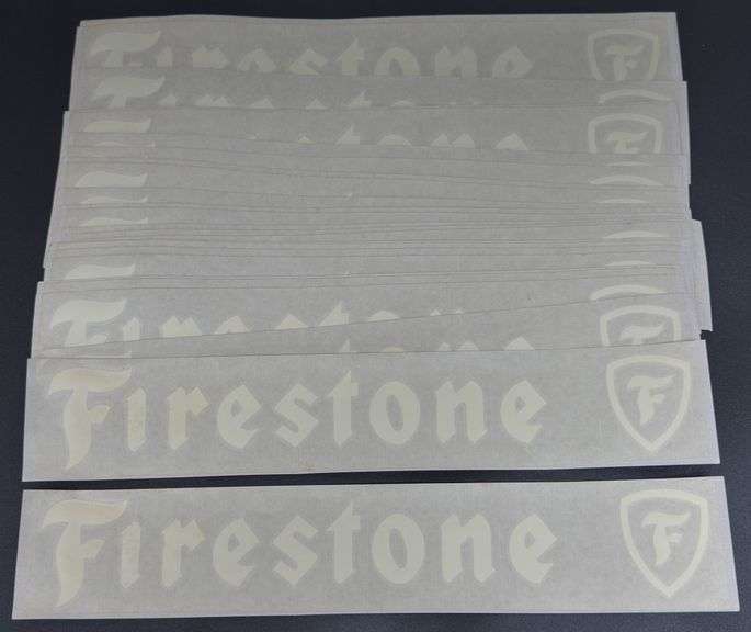 Lot Of 25 Vintage 19in Firestone Racing Decals - Kraft Auction Service, LLC