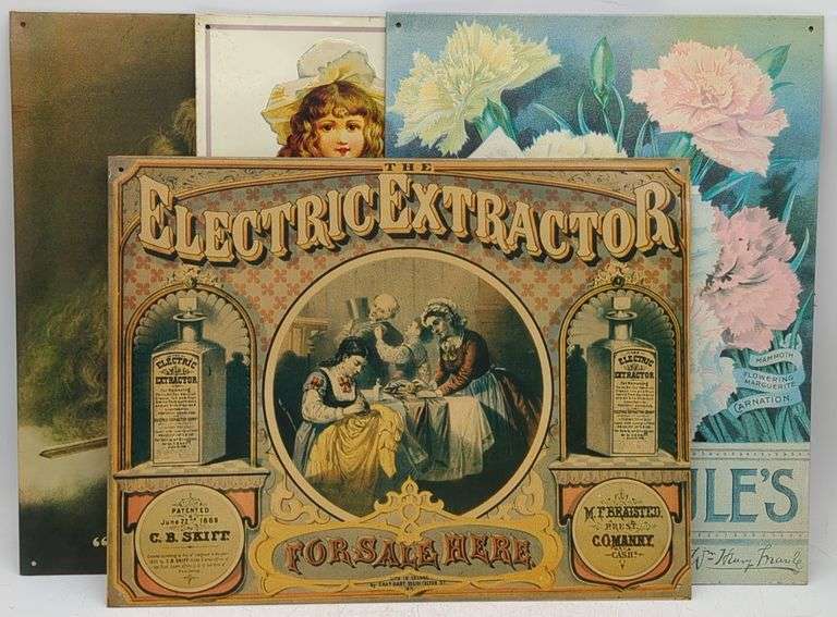 (K) Metal Advertising Signs. Maule's Seeds, American Chewing Gum ...