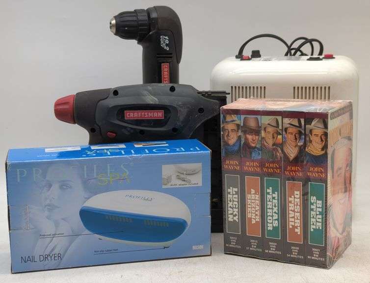 (KC) Craftsman Tools , John Wayne VHS Series Tapes, Nail Dryers ...