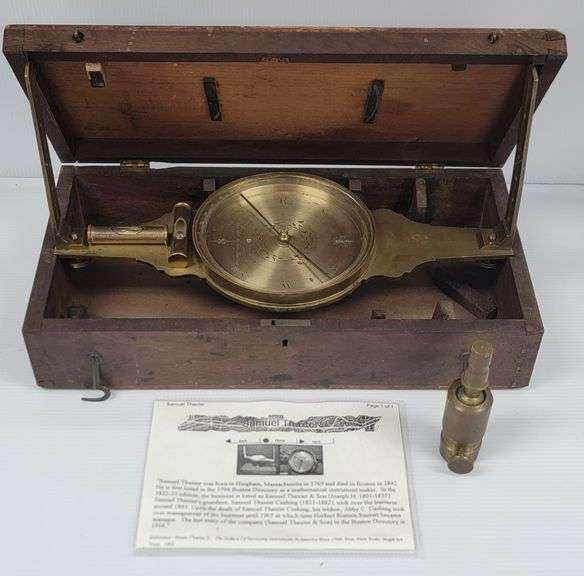 Mid 1800's S. Thaxter & Son Boston Large Scale Surveyors Compass ...
