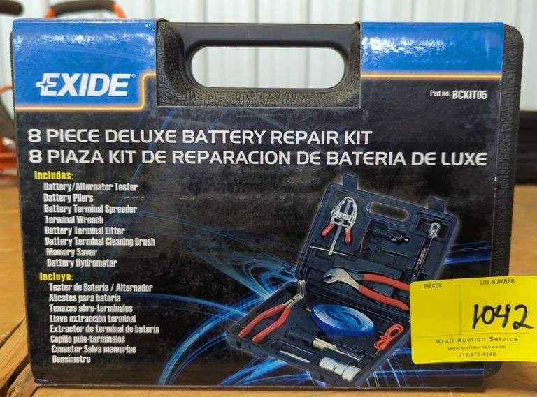 Exide 8 PC Deluxe Battery Repair Kit **Sealed** - Kraft Auction Service ...
