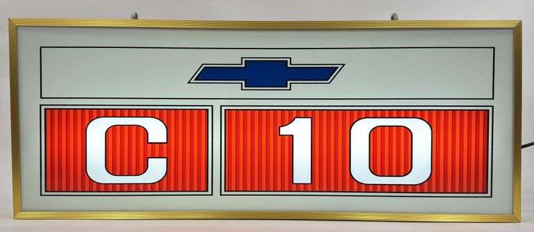 Custom Chevrolet C10 Pickup Truck Lighted Dealer Style Sign - Kraft ...