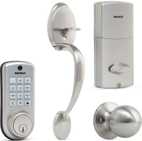 Neiko Digital Door Lock w/ Handle Set - Kraft Auction Service, LLC