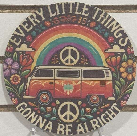 Wood Peace Love Bug Every Little Things Gonna Be Alright Advertising ...