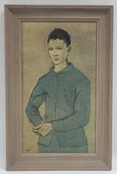 Vintage Pablo Picasso "Blue Boy" Framed Print - Kraft Auction Service, LLC