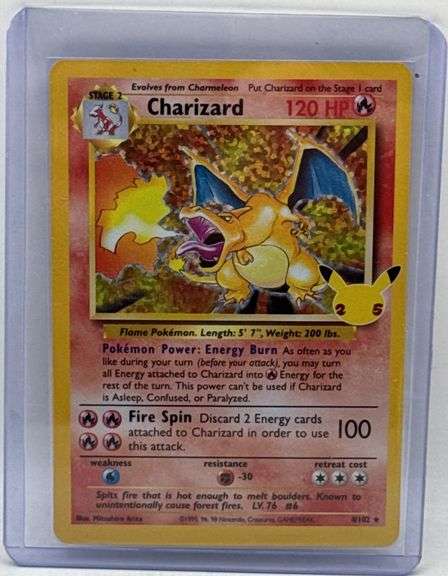 (JT) Pokémon TCG Charizard Base Set Trading Card 4/102 Holo - Kraft ...