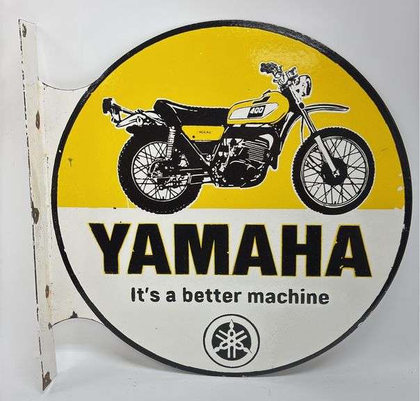 Yamaha Motorcycles / Dirt Bikes Double Sided Porcelain Sign w/ Flange ...