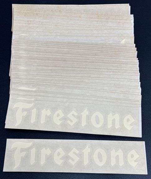 Lot Of 60 Vintage 10in Firestone Racing Decals - Kraft Auction Service, LLC