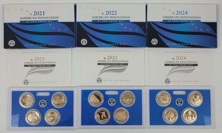2021-2022-2024 United States Mint American Innovation $1 Proof Coin ...