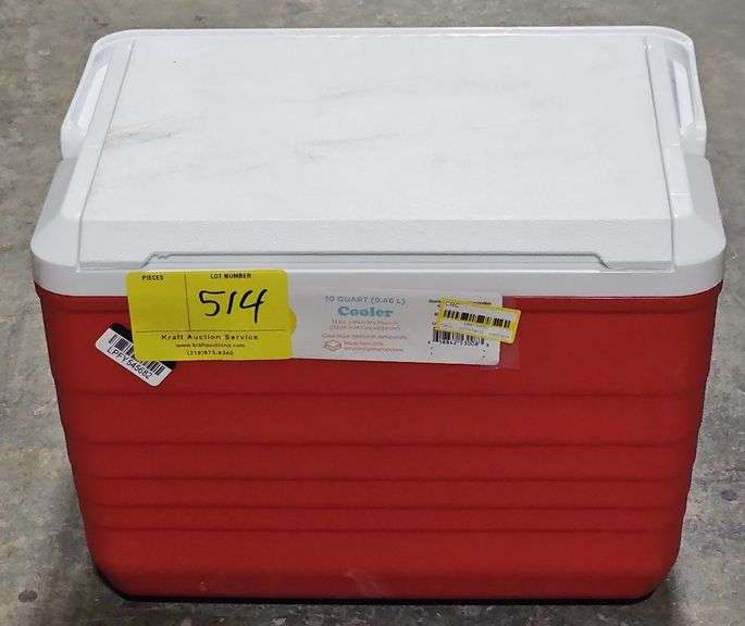 Red & White Cooler. 10 Quart. - Kraft Auction Service, LLC