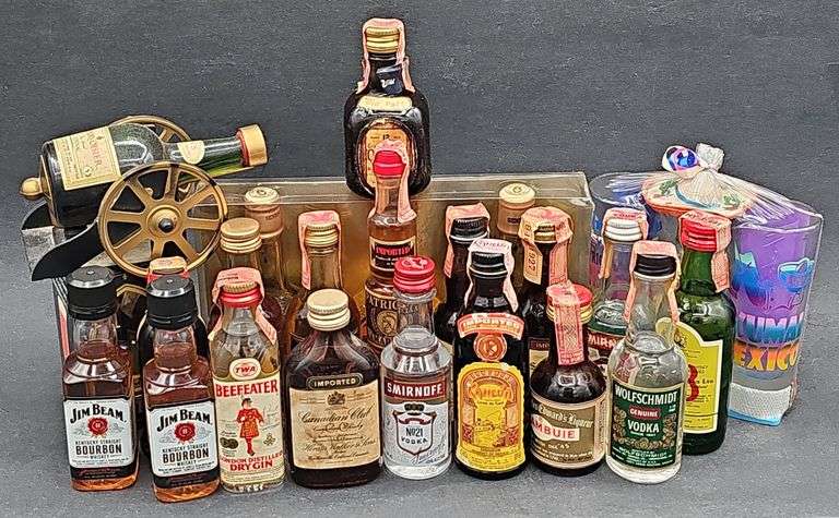(N) Lot Of Mini Bottles, Brands Include: Jim Beam, Smirnoff, Beefeater ...