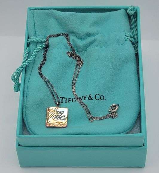 Tiffany & Co. Sterling Tiffany Notes Square Pendant Necklace New In Box ...