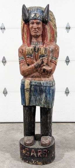 7ft Cigar Store Native American Indian Sculpture - Kraft Auction ...