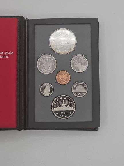 (A) Royal Canadian 1987 Proof Set With Both Silver And Nickel Dollars ...