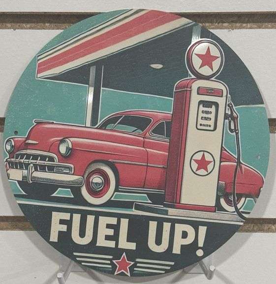 Metal Texaco Fuel Up Station Advertising Sign 7 3/4” - Kraft Auction ...