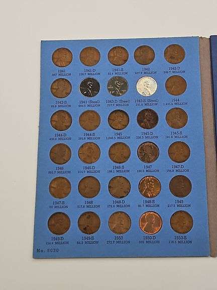 (F) Whitman Lincoln Cent Collection Book - Missing 2 Years. - Kraft ...