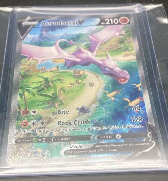(JT) Pokemon Aerodactyl V (Alternate full Art) 180/196 Lost origin holo ...