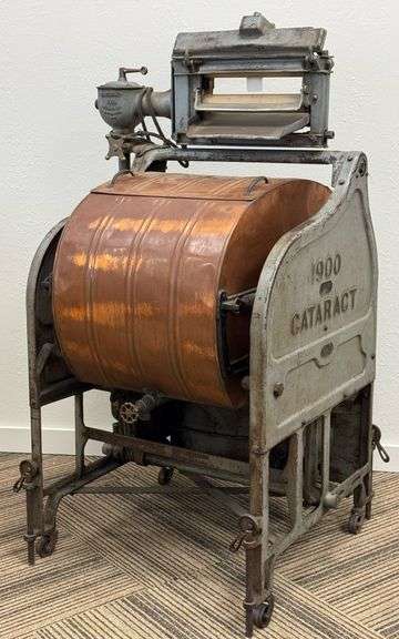 Antique 1900 Washer Co. Cataract Copper Washing Machine - Kraft Auction ...