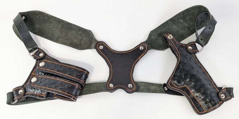 Custom Ostrich Leather 1911 Shoulder Holster & Mag Carrier - Kraft ...