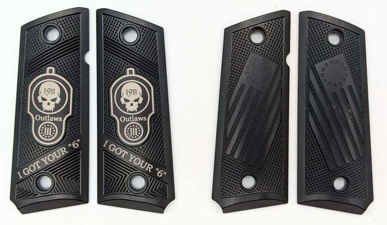 (2) Custom Milled Black Aluminum 1911 Compact Grips - Kraft Auction ...