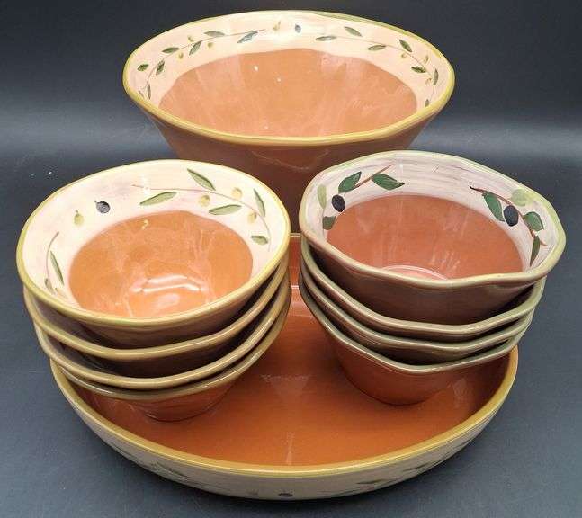 (L) Noemi Ceramiche, Tabularasa and Le Petit Café Olive Motif Ceramic ...