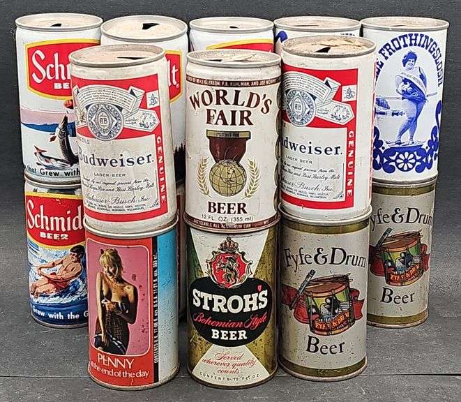 (X) Collection Of Vintage Pull Tab Beer Cans, Schmidt, Budweiser, Type ...