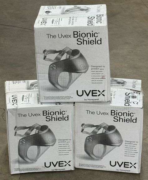 (3) UVEX by Honeywell Bionic Face Shield with Clear Polycarbonate Visor ...
