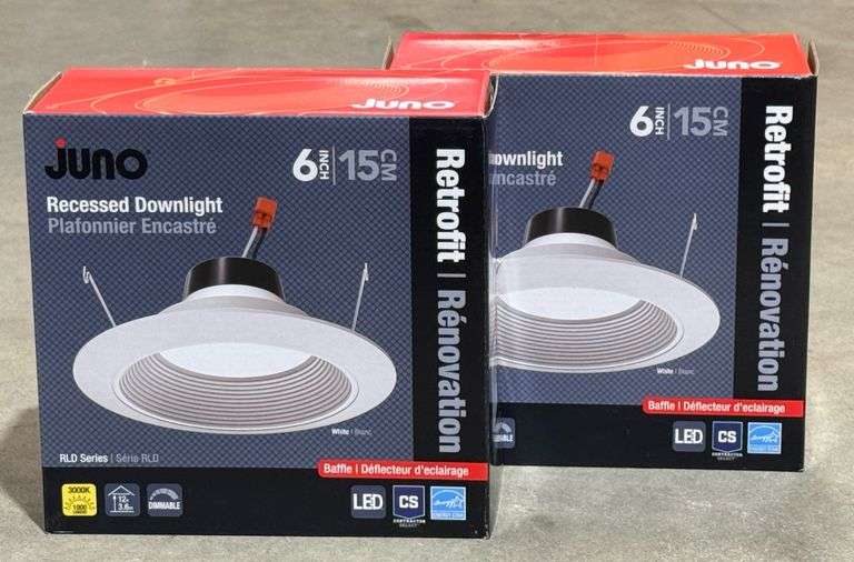 (2) JUNO 6in Recessed Downlight LED - Kraft Auction Service, LLC