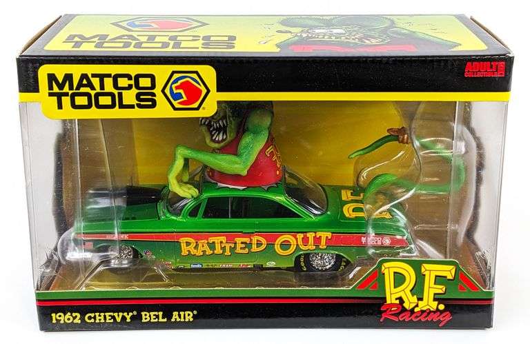 1/25 Ertl Matco Tools Ed Roth Rat Fink 1962 Chevy Bel Air Die-Cast Car - Kraft Auction Service, LLC