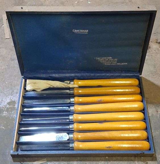 (X) Vintage Craftsman Professional USA Wood Turning 8 Piece Lathe ...