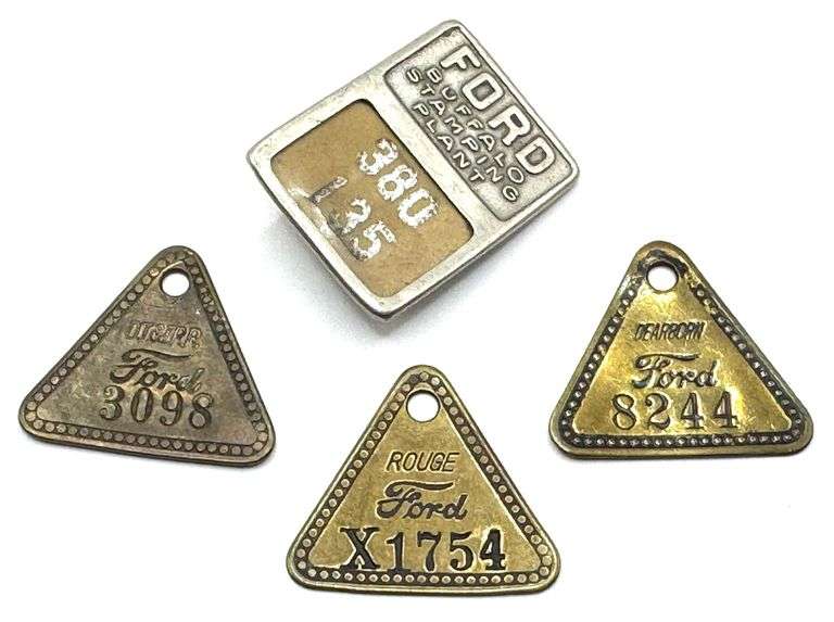 FORD Buffalo Stamping Plant Employee Badge & (3) FORD Tool Crib Check ...