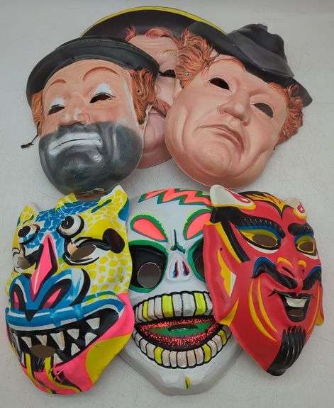 (K) Vtg Halloween Masks. Ben Cooper, Devil, Mexican Folk Art, Red ...