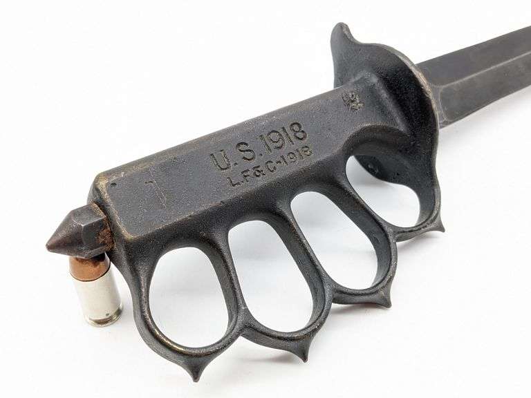 WWI L.F.&C. US 1918 Knuckle Duster Trench Knife - Kraft Auction Service ...