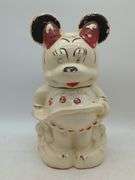 (K) Vtg Turnabout Ceramic Cookie Jar. Mickey Mouse one side Minnie ...