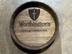 (RS) Worthington’s Wood Bar Sign 22 inches Round - Kraft Auction ...