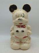 (K) Vtg Turnabout Ceramic Cookie Jar. Mickey Mouse one side Minnie ...