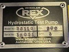 Wheeler-Rex 36110 Hydrostatic Test Pump. - Kraft Auction Service, LLC