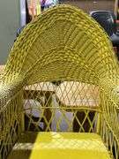 (A) Vintage Yellow Wicker Chair 40” - Kraft Auction Service, LLC