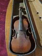 Old Wooden Violin Case & Violin. - Kraft Auction Service, LLC