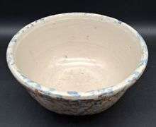 (H) Vintage Rust and Blue Spongeware Mixing Bowls - Kraft Auction ...