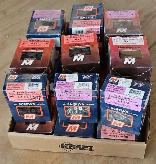 Midwest Fastener Various Size Drywall and Deck Screws. - Kraft Auction ...