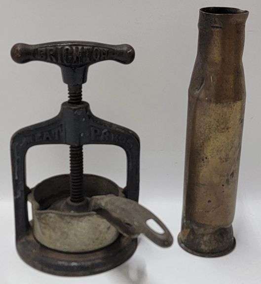 (P) Brighton Meat Press & Large Shell Casing - Kraft Auction Service, LLC